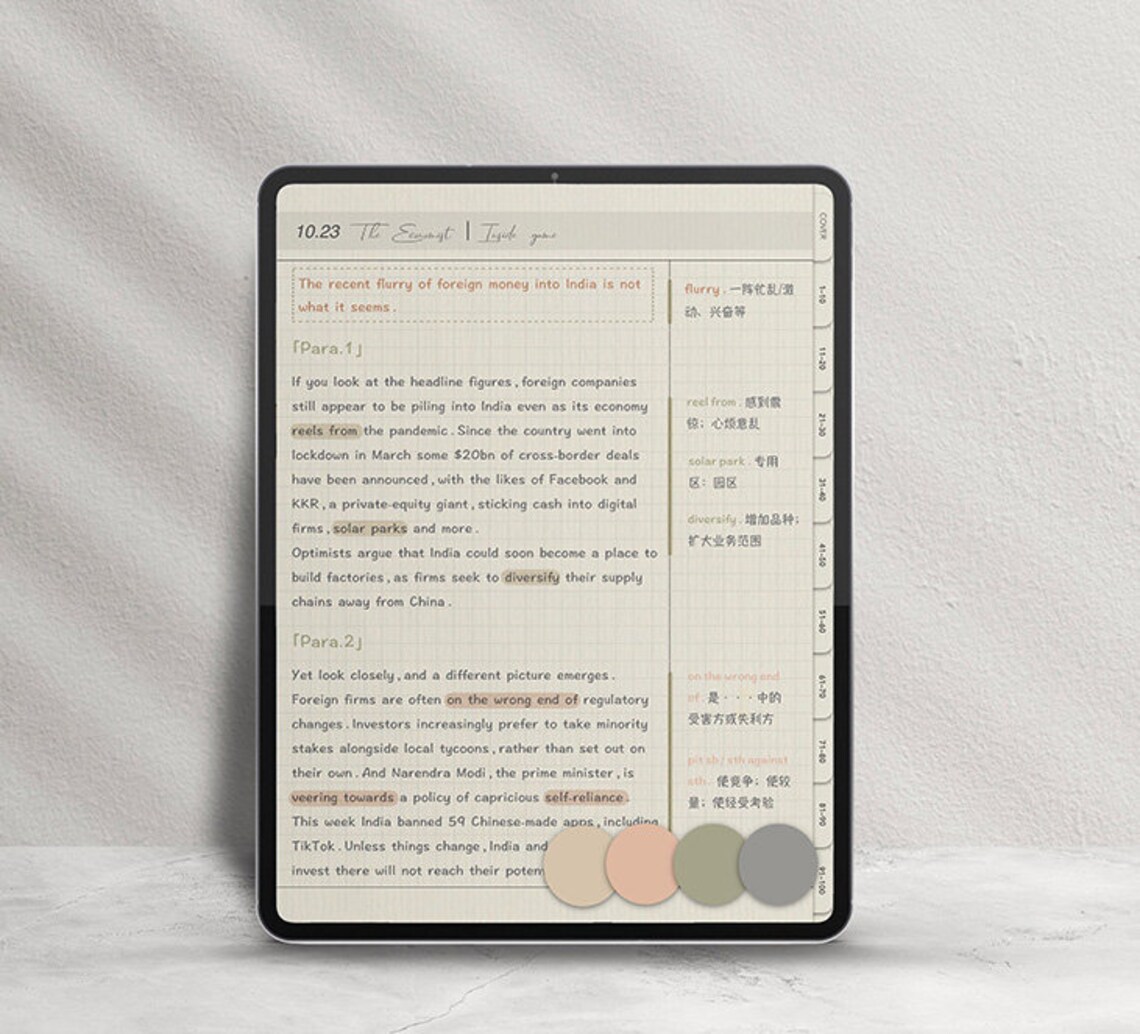 Digital Student Planner With Hyper Linked Tabs Colour Stickers - Etsy