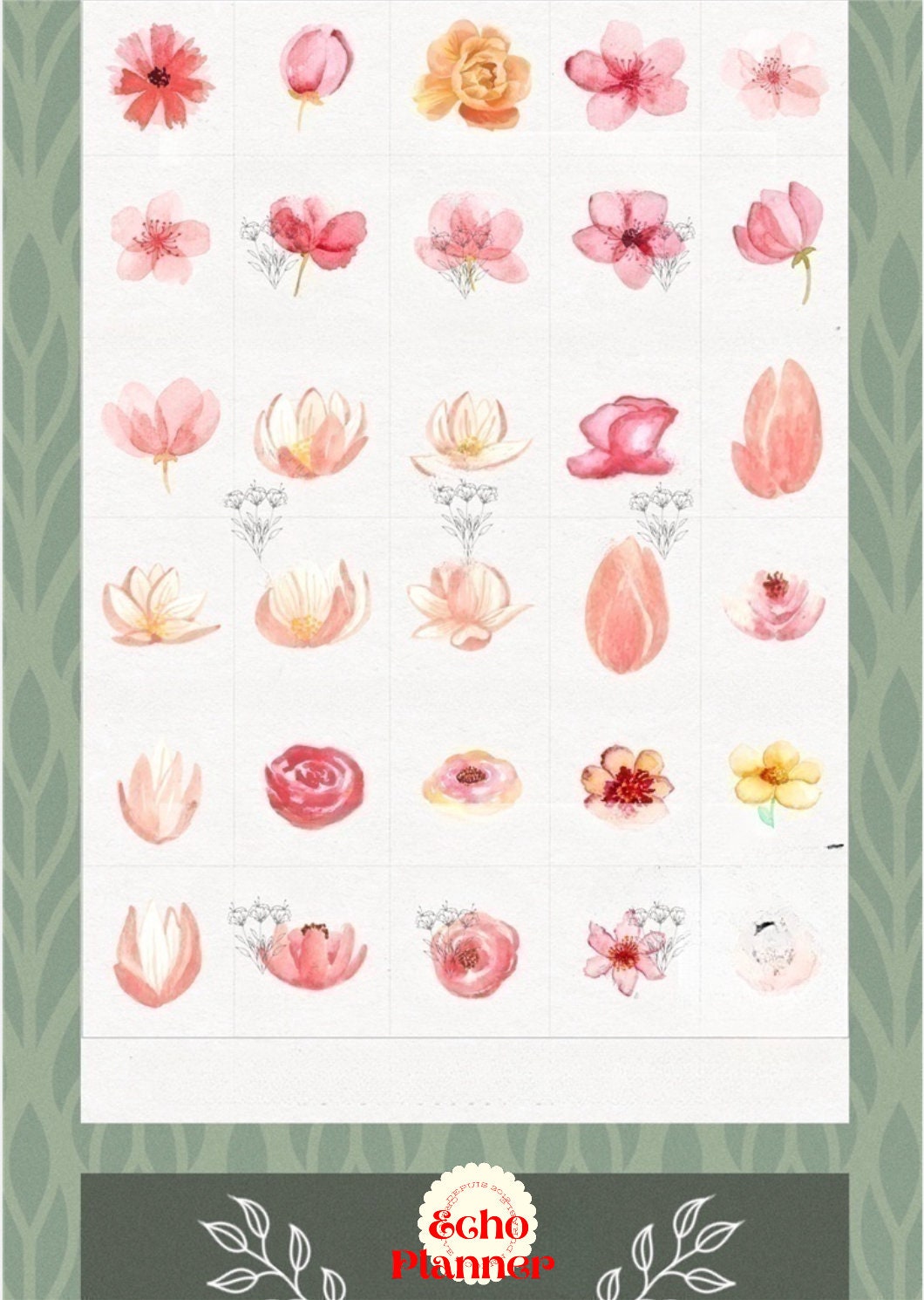 Flower Digital Stickers for Goodnotes, Notability, PNG Files of Digital ...