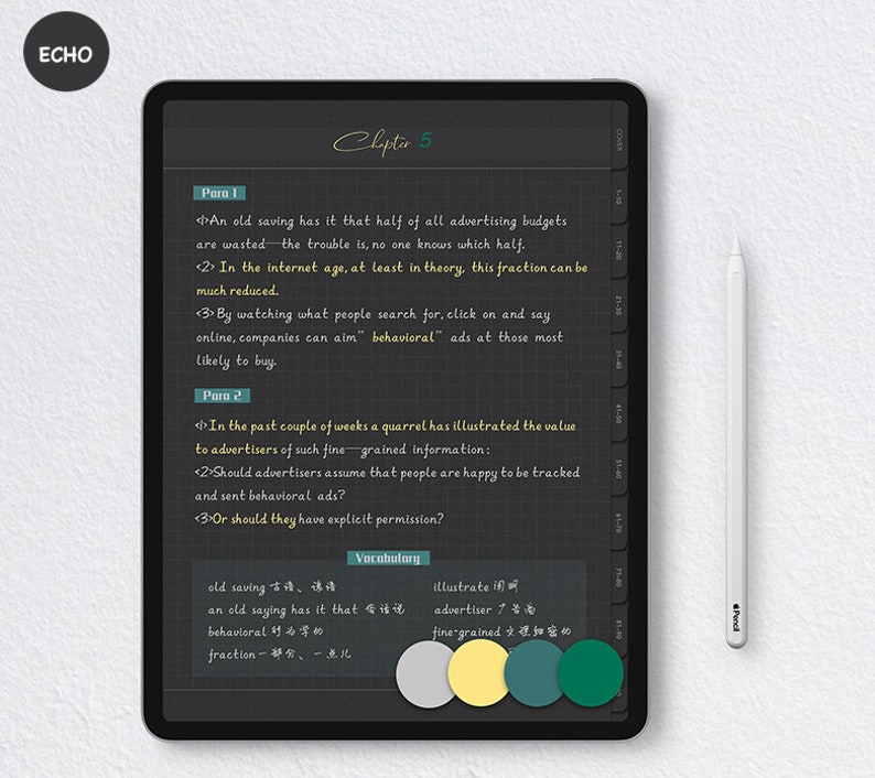 Digital Student Planner With Hyper Linked Tabs Colour Stickers - Etsy