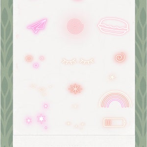 80's Neon Digital Stickers | Neon Pre-cropped Goodnotes Stickers | Neon ...