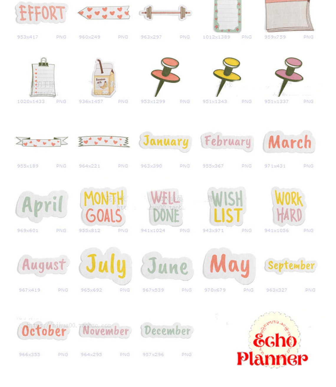 Daily Life Cute Digital Stickers for Digital Planner - Etsy