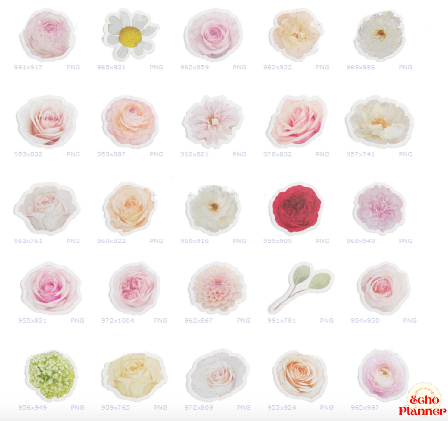 Watercolor Floral Digital Sticker Book for Digital Planner - Etsy