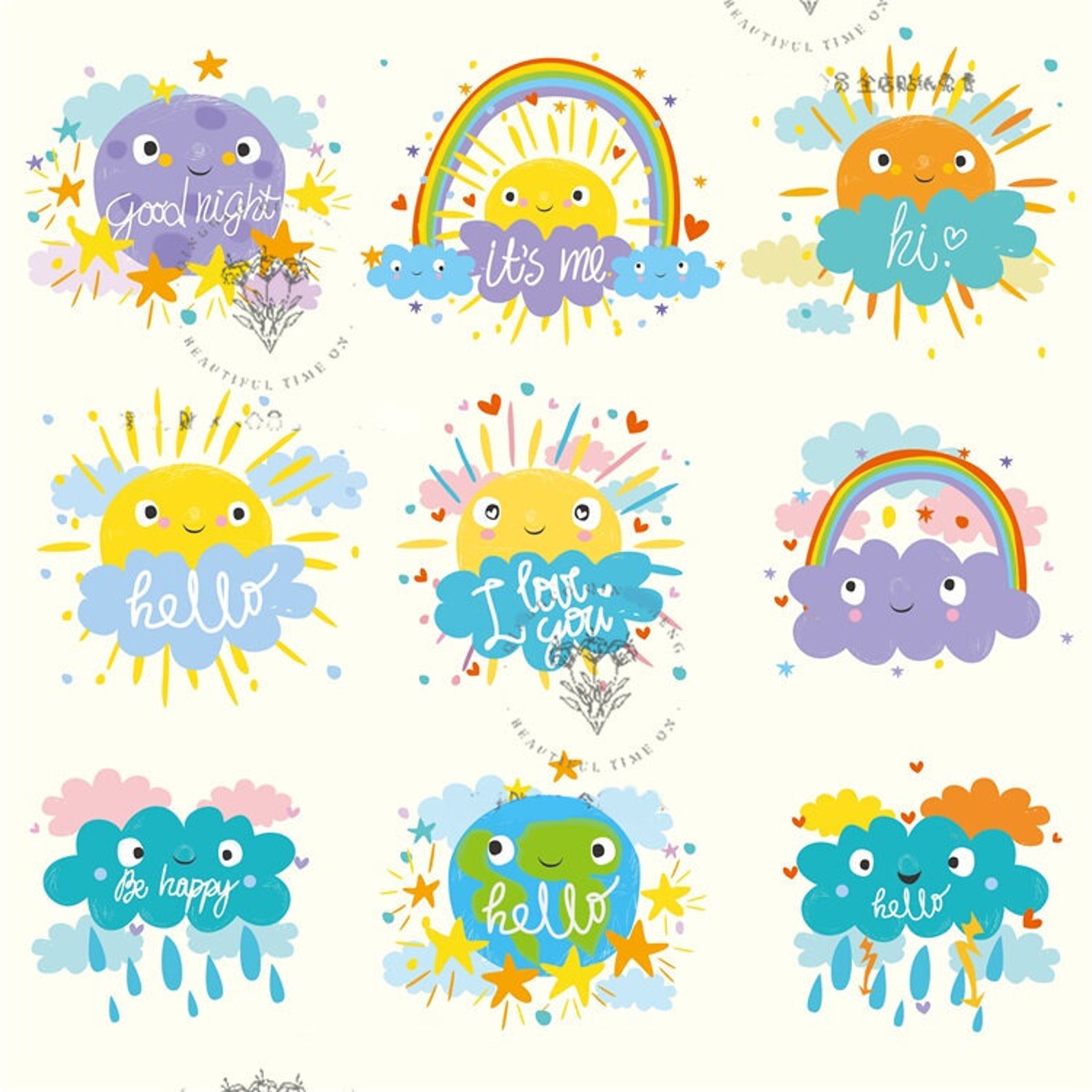 Cute Goodnotes Weather Stickers for Ipad Png Format Digital - Etsy