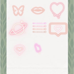 80's Neon Digital Stickers | Neon Pre-cropped Goodnotes Stickers | Neon ...