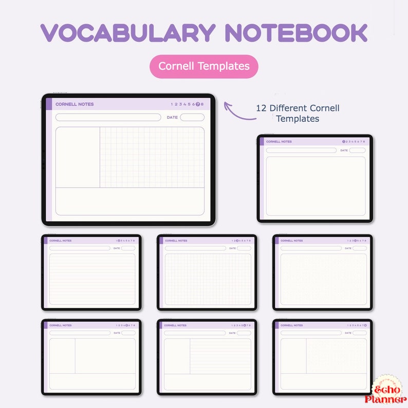 Purple Language Learning Digital Planner: Vocabulary & Grammar (PDF ...