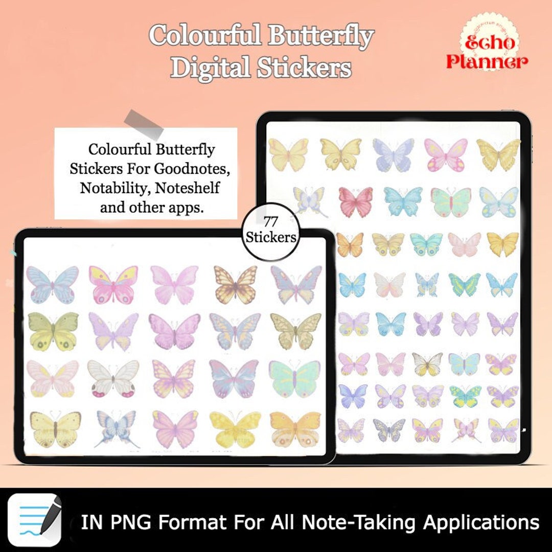 Beautiful Colourful Butterfly Digital Stickers | Butterfly Stickers ...
