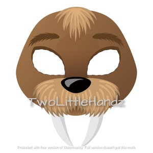 Walrus Printable Mask Animal Masks for Kids Party Printable Coloring ...