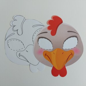 Hen Printable Mask / Animal Masks For Kids / Party Printable / | Etsy