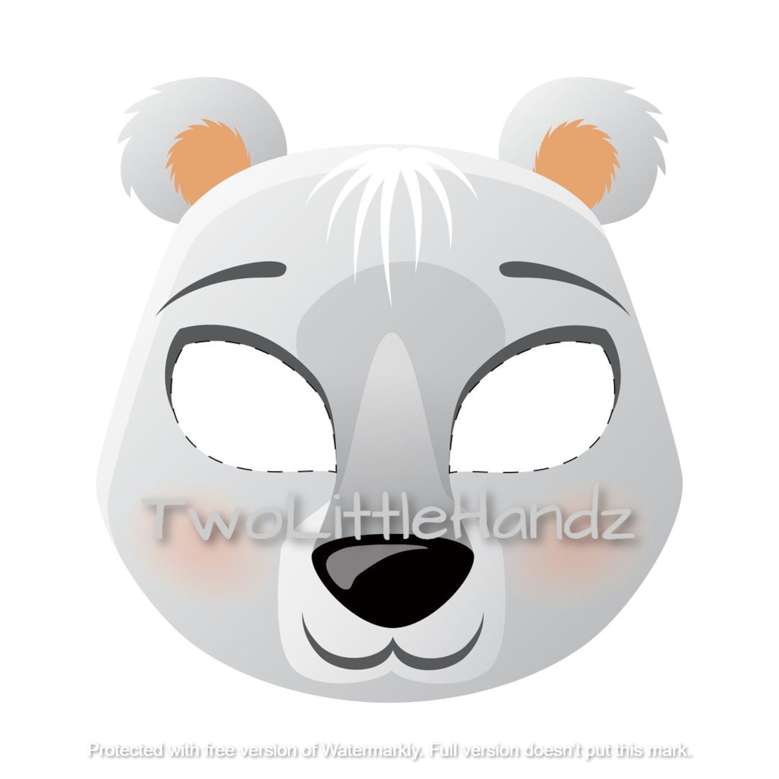 Polar Bear Printable Mask Animal Masks for Kids Party Printable ...