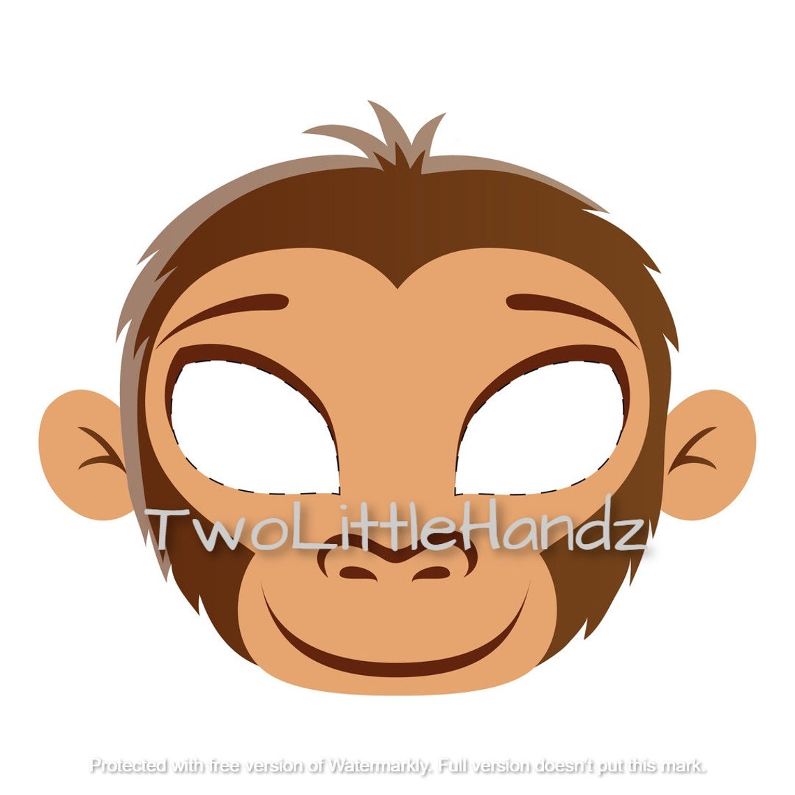 Monkey Printable Mask Animal Masks for Kids Party Printable Coloring ...