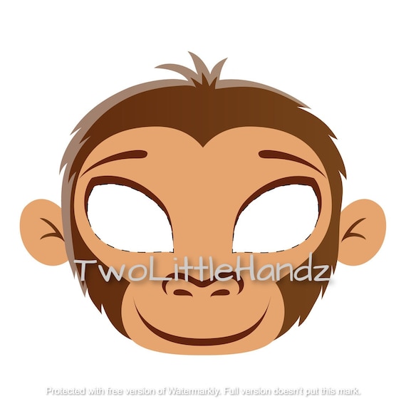 Monkey Printable Mask Animal Masks for Kids Party - Etsy
