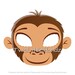 Monkey Printable Mask Animal Masks for Kids Party Printable Coloring ...