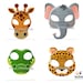 Safari Animal Masks Bundle Animal Masks for Kids Crocodile Elephant ...