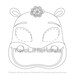 Hippo Printable Mask Animal Masks for Kids Party Printable Coloring ...