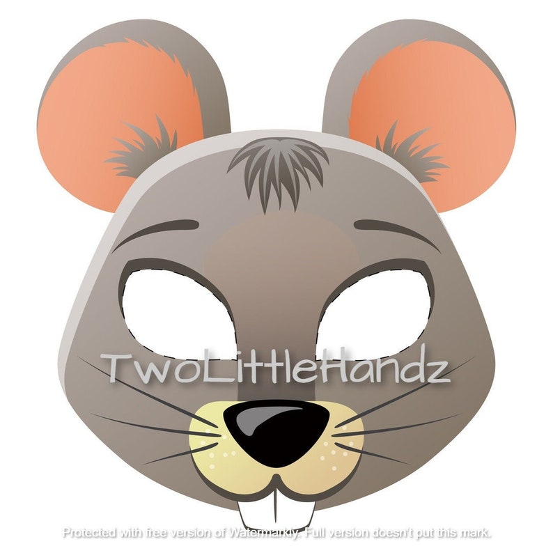 Mouse Printable Mask Animal Masks for Kids Party Printable Coloring ...