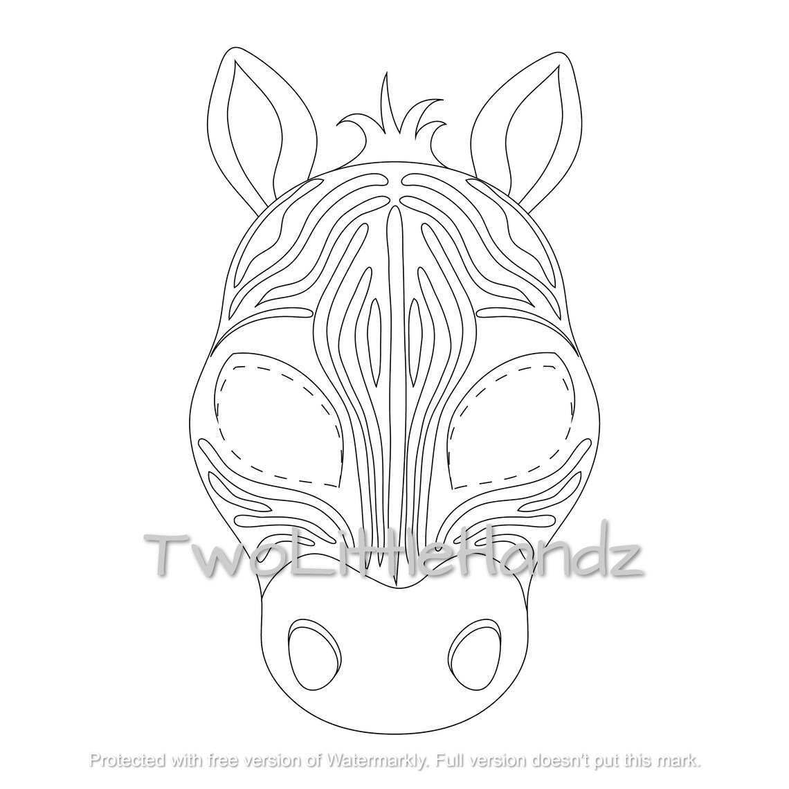 Zebra Printable Mask Animal Masks for Kids Party Printable Coloring ...