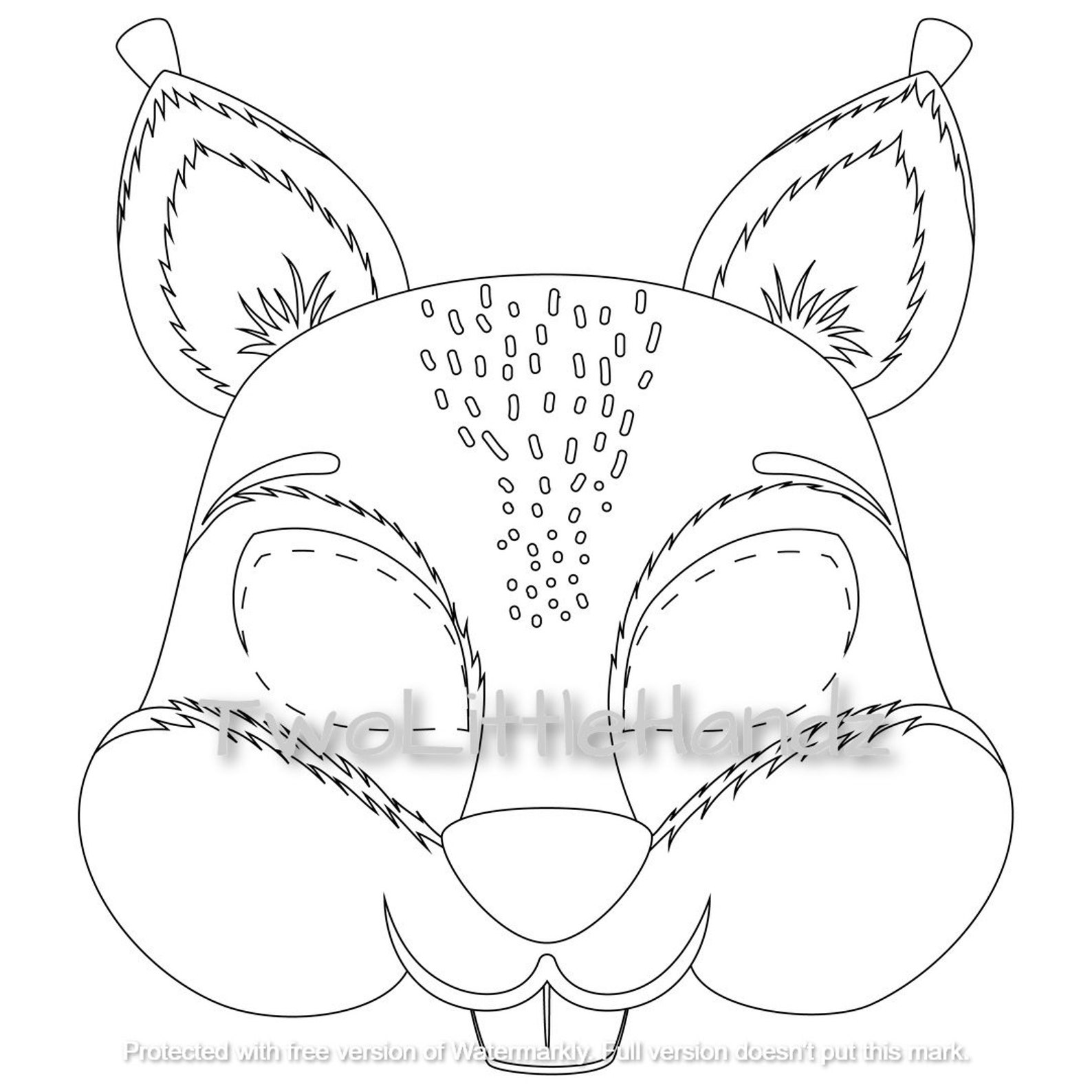 Squirrel Printable Mask Animal Masks for Kids Party Printable Coloring ...