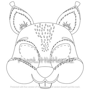 Squirrel Printable Mask Animal Masks for Kids Party Printable Coloring ...