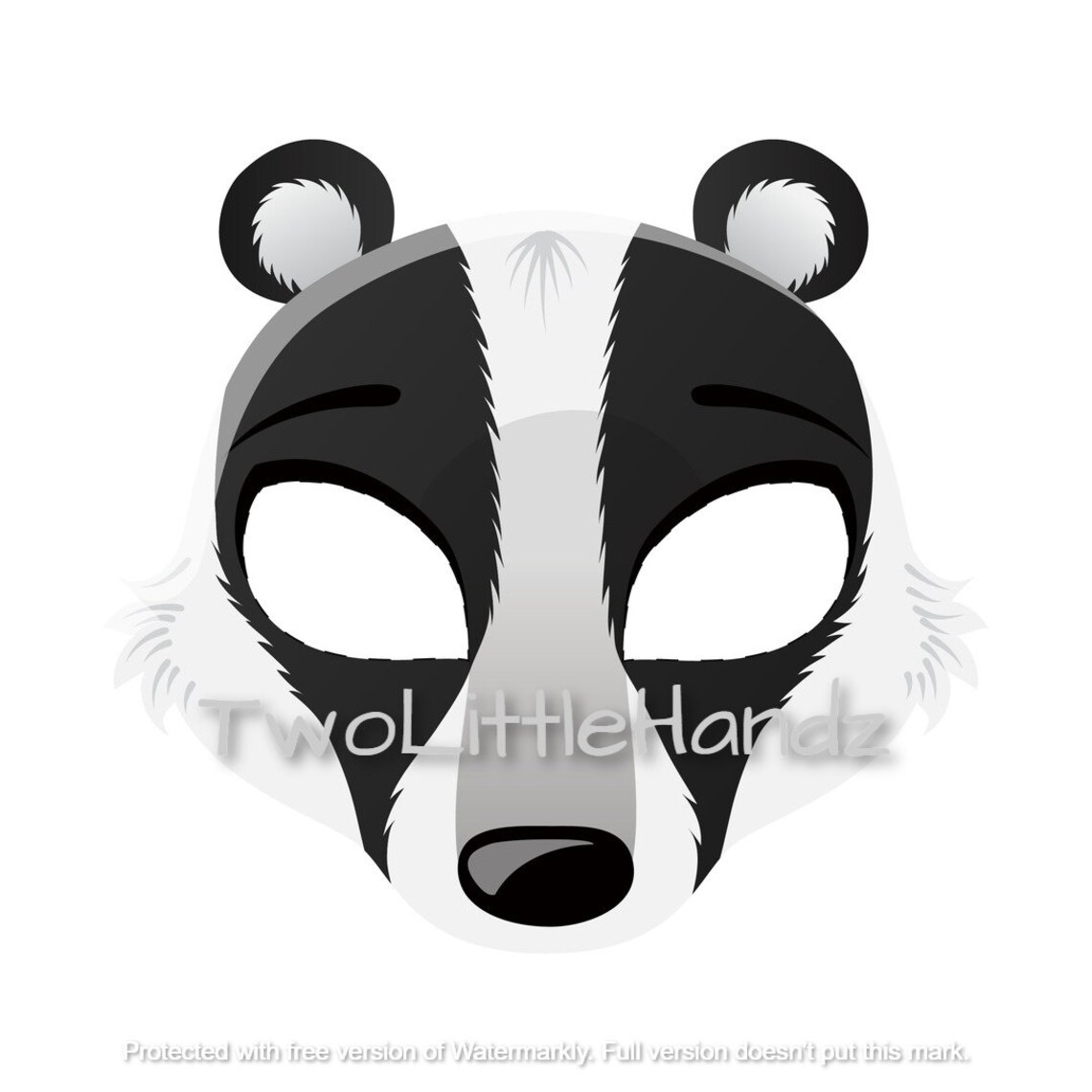 Badger Printable Mask Animal Masks for Kids Party Printable Coloring ...