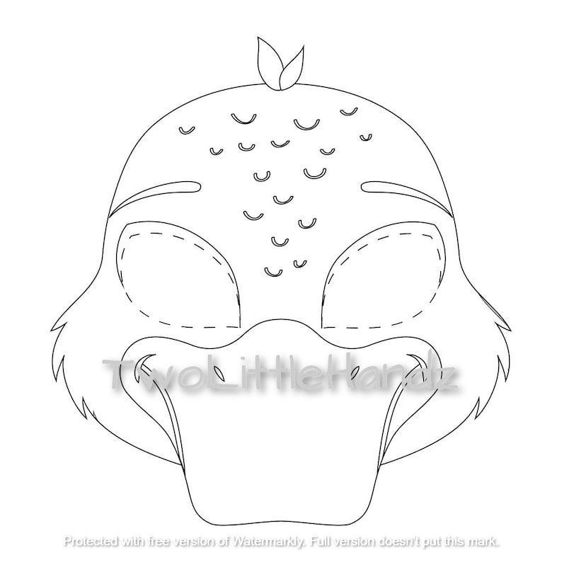 Duck Printable Mask Animal Masks for Kids Party Printable Coloring Page ...