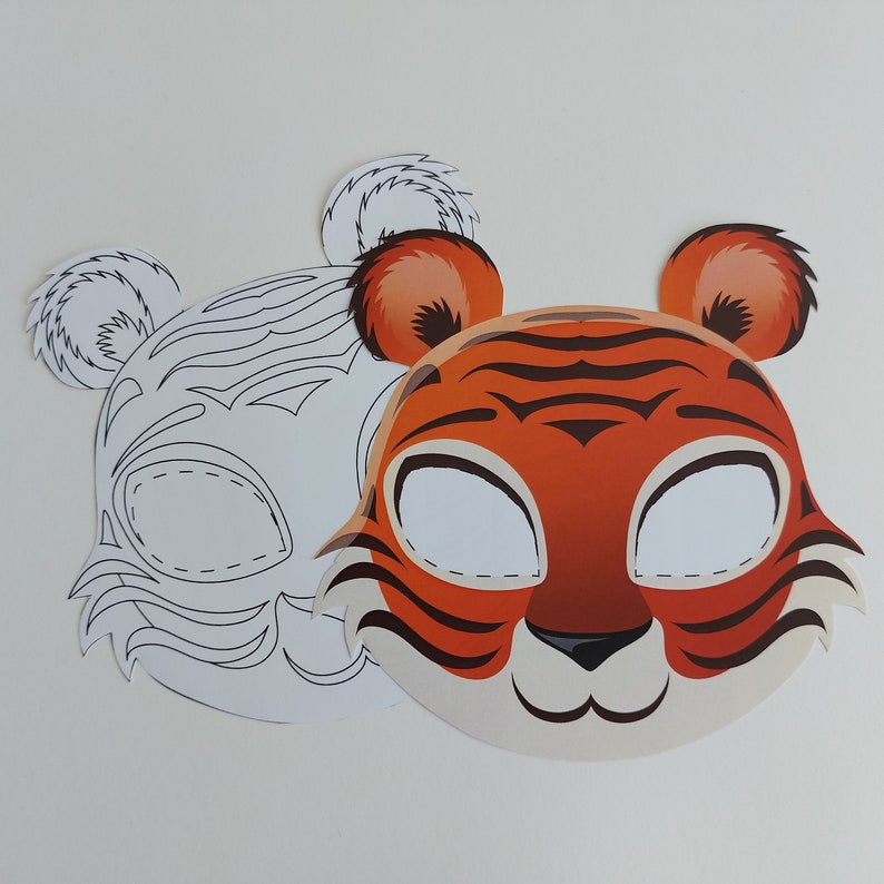 Tiger Printable Mask / Animal Masks for Kids / Party Printable | Etsy