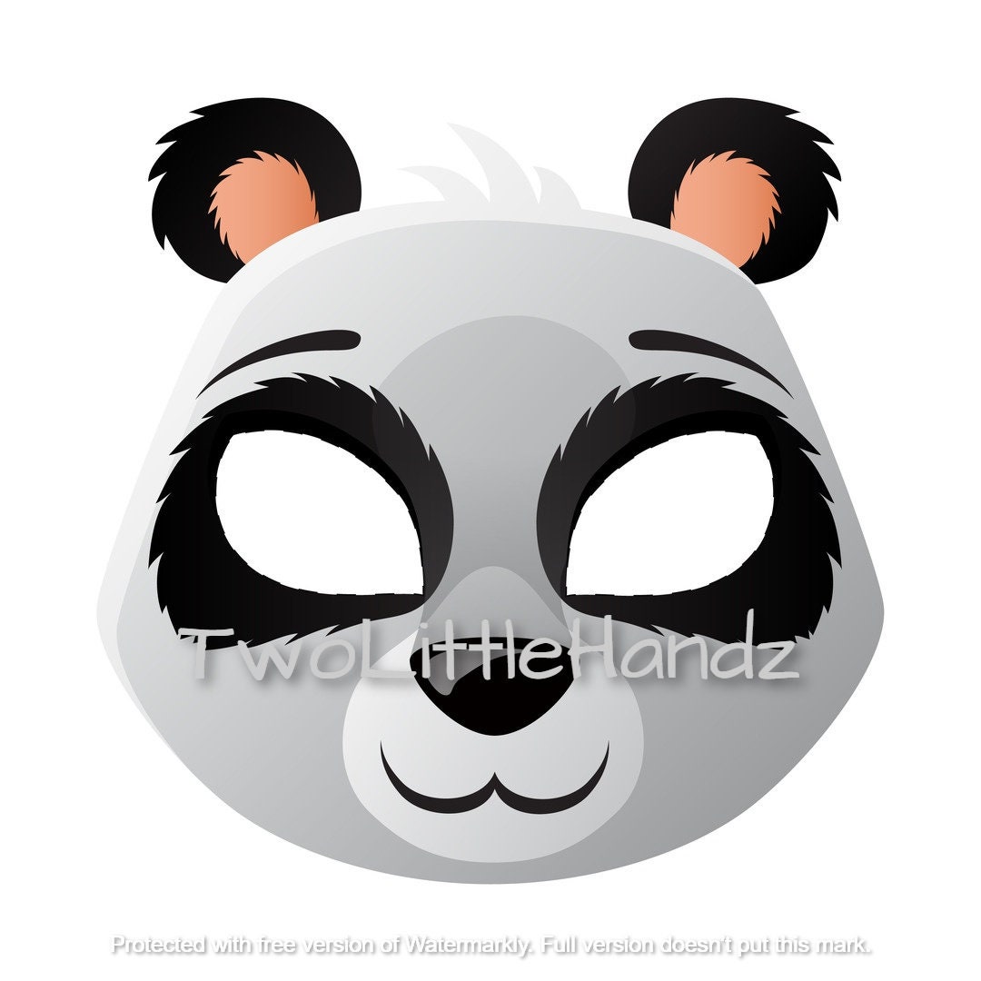 Panda Printable Mask Animal Masks for Kids Party Printable Coloring ...