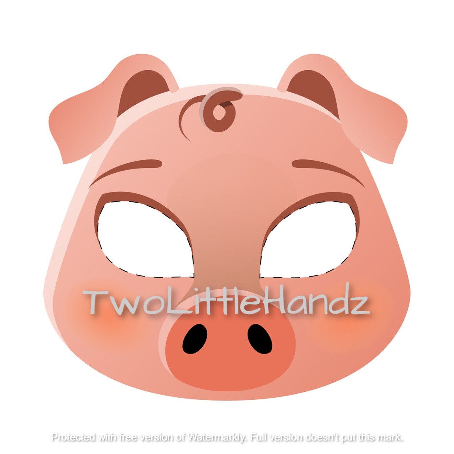 Pig Printable Mask Animal Masks for Kids Party Printable Coloring Page ...