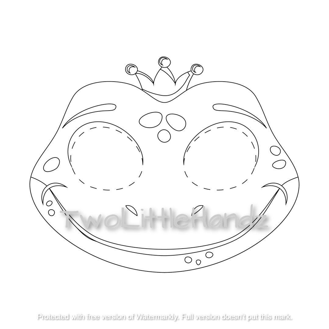 Frog Printable Mask Animal Masks for Kids Party Printable Coloring Page ...