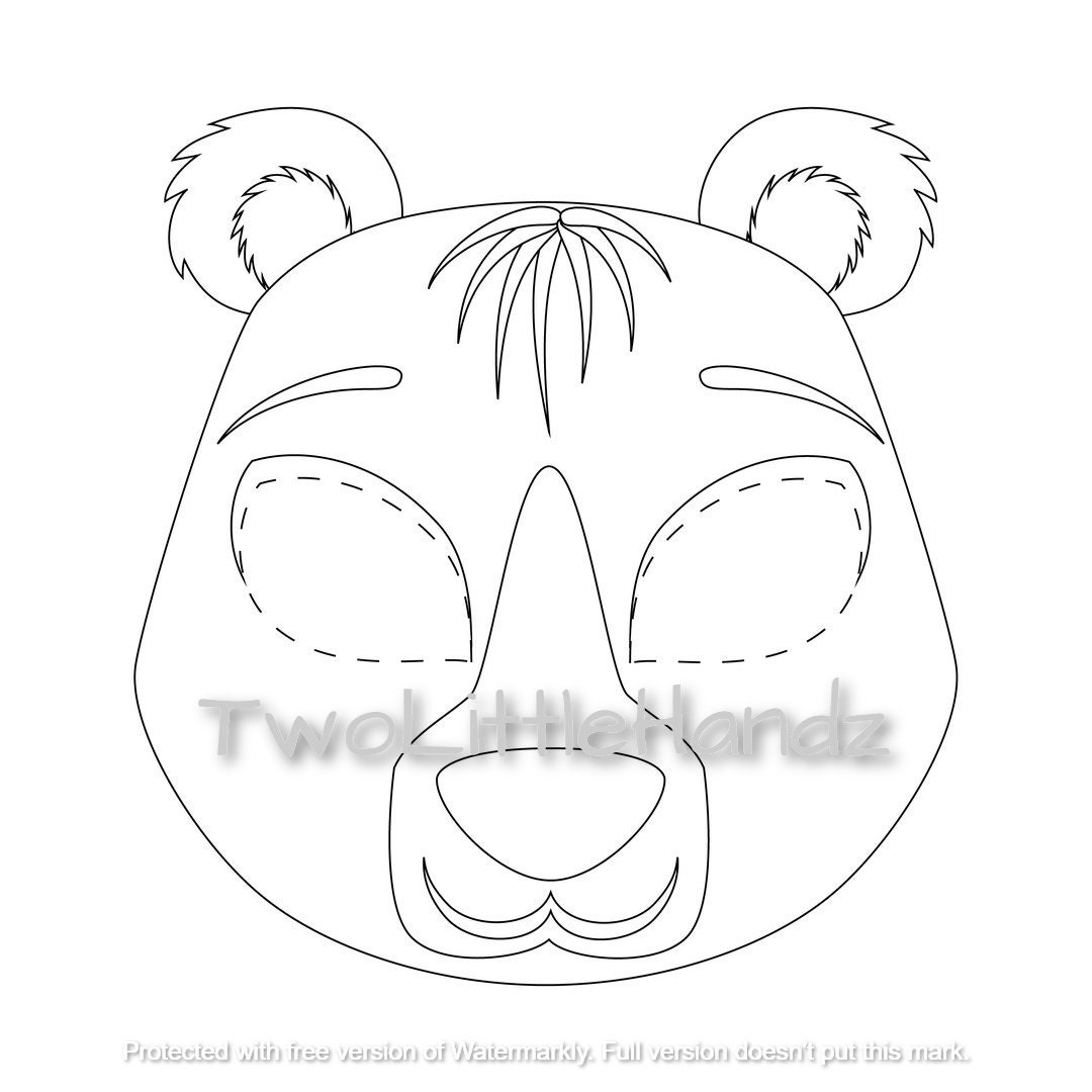 Polar Bear Printable Mask Animal Masks for Kids Party Printable ...