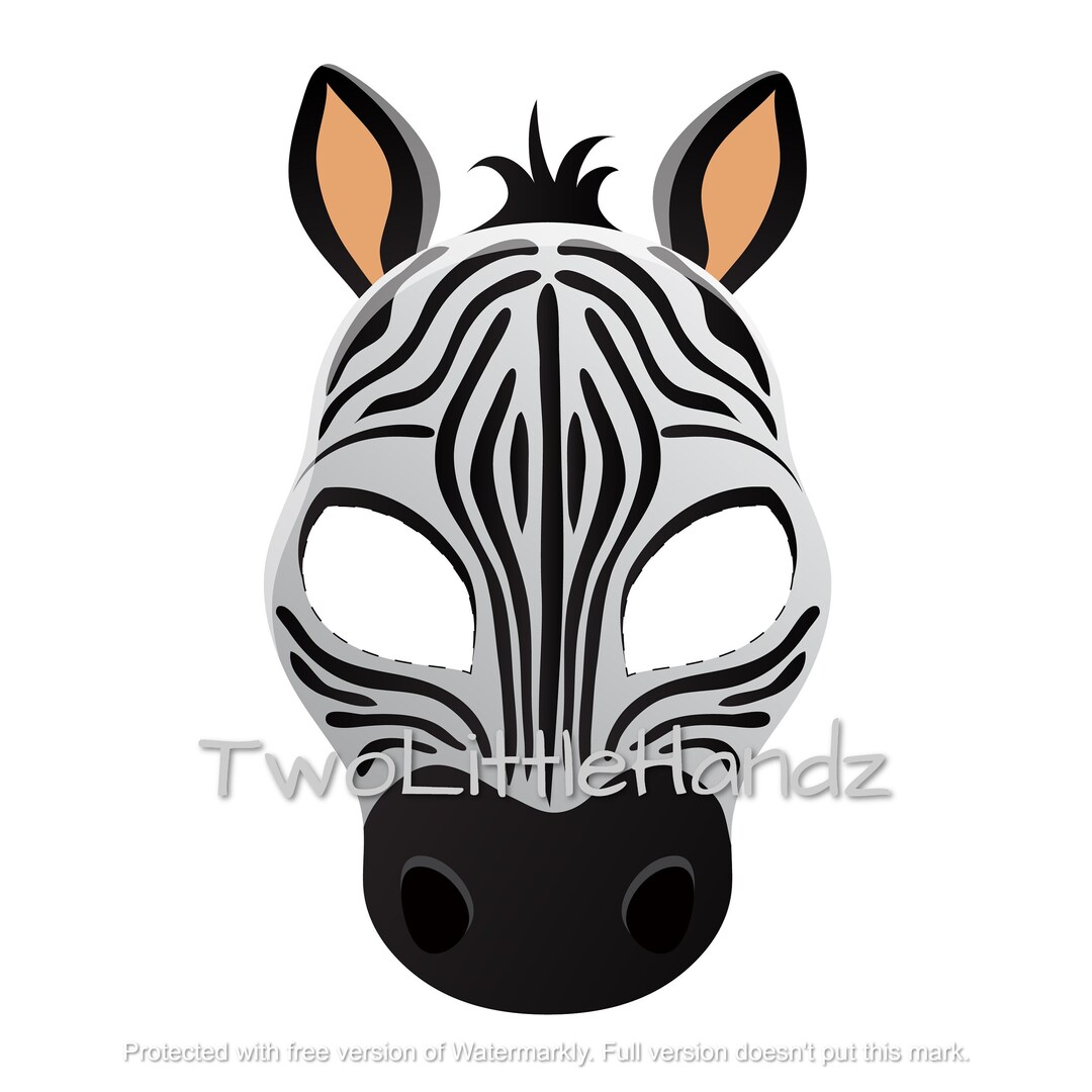 Zebra Printable Mask Animal Masks for Kids Party Printable Coloring ...
