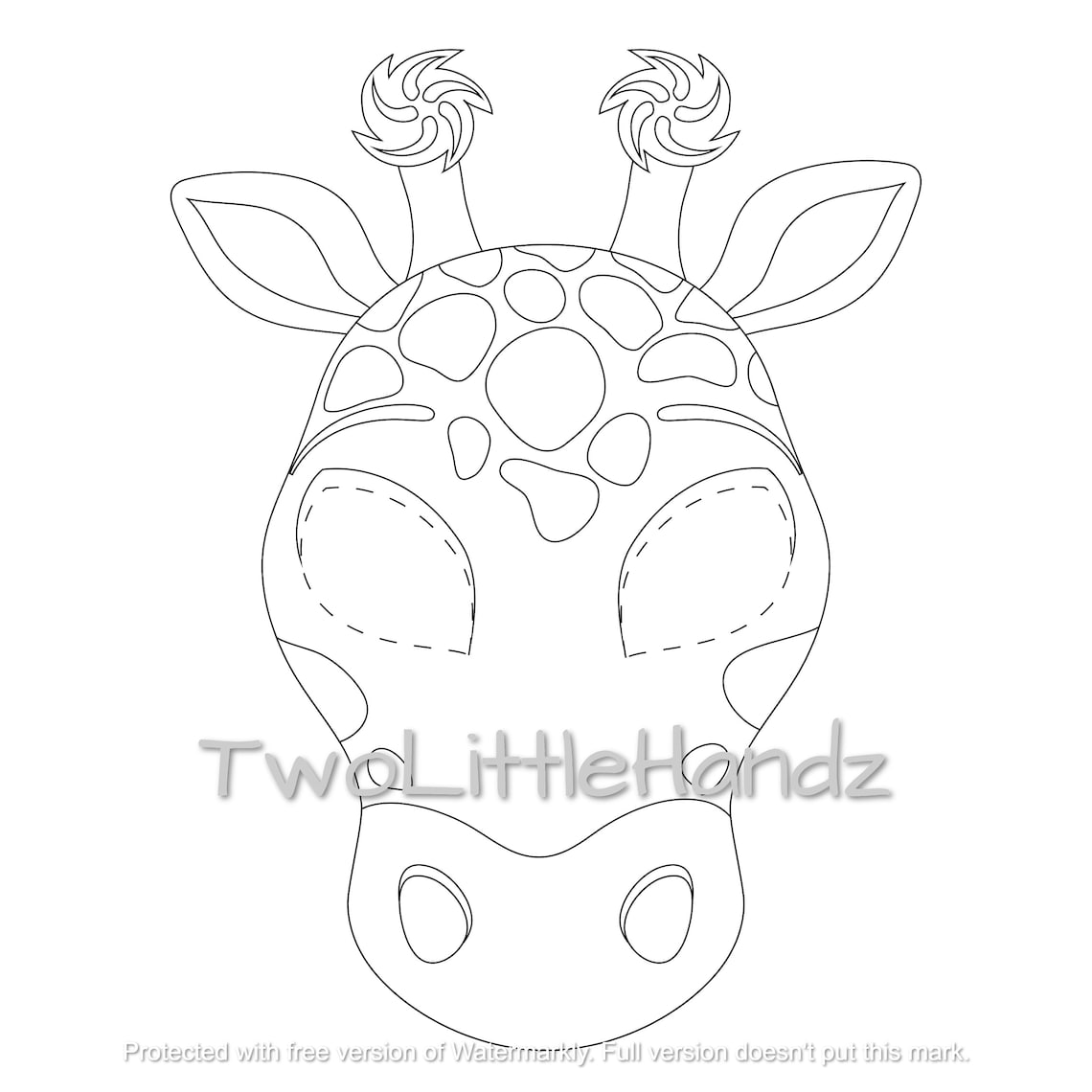 Giraffe Printable Mask Animal Masks for Kids Party Printable Coloring ...