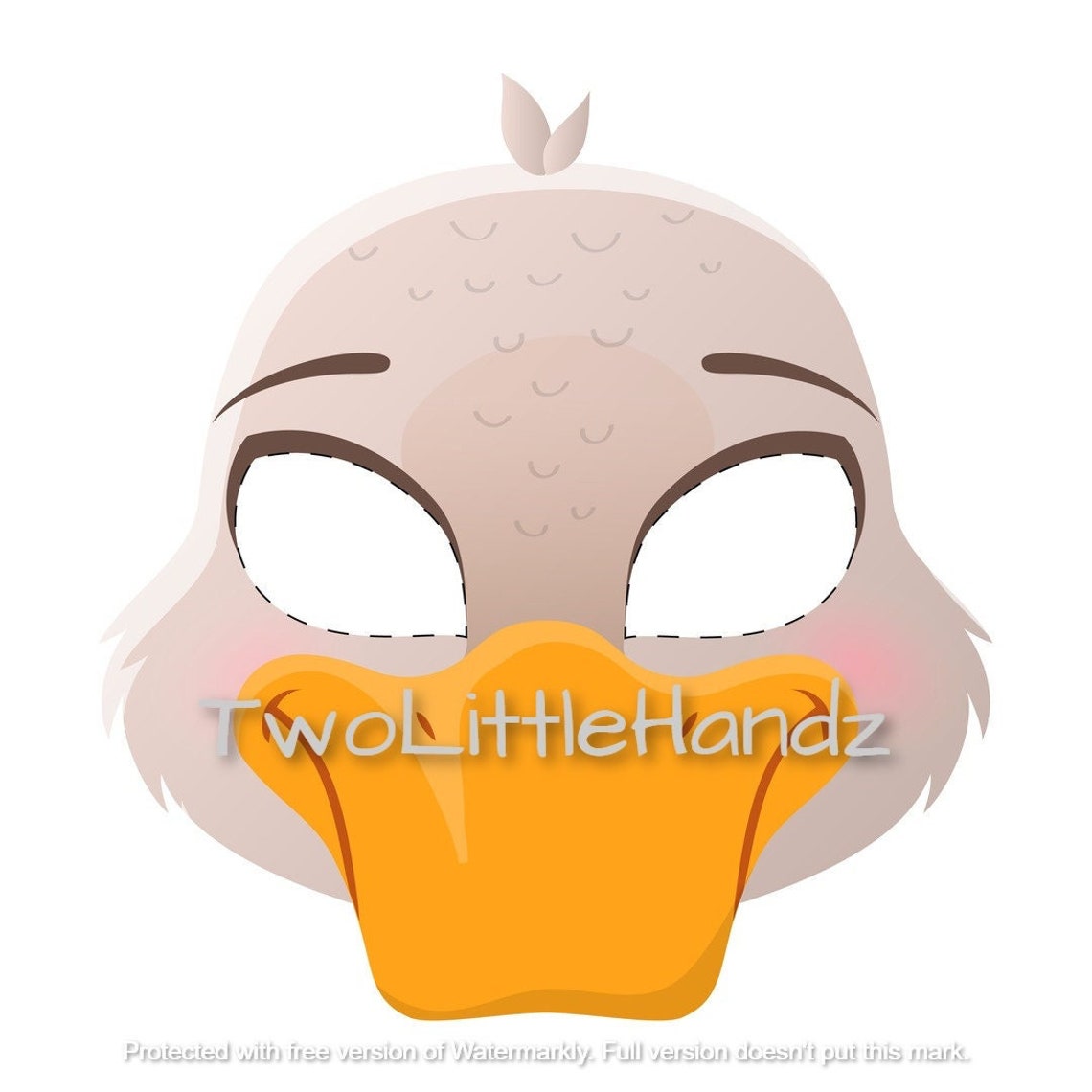 Duck Printable Mask Animal Masks for Kids Party Printable Coloring Page ...
