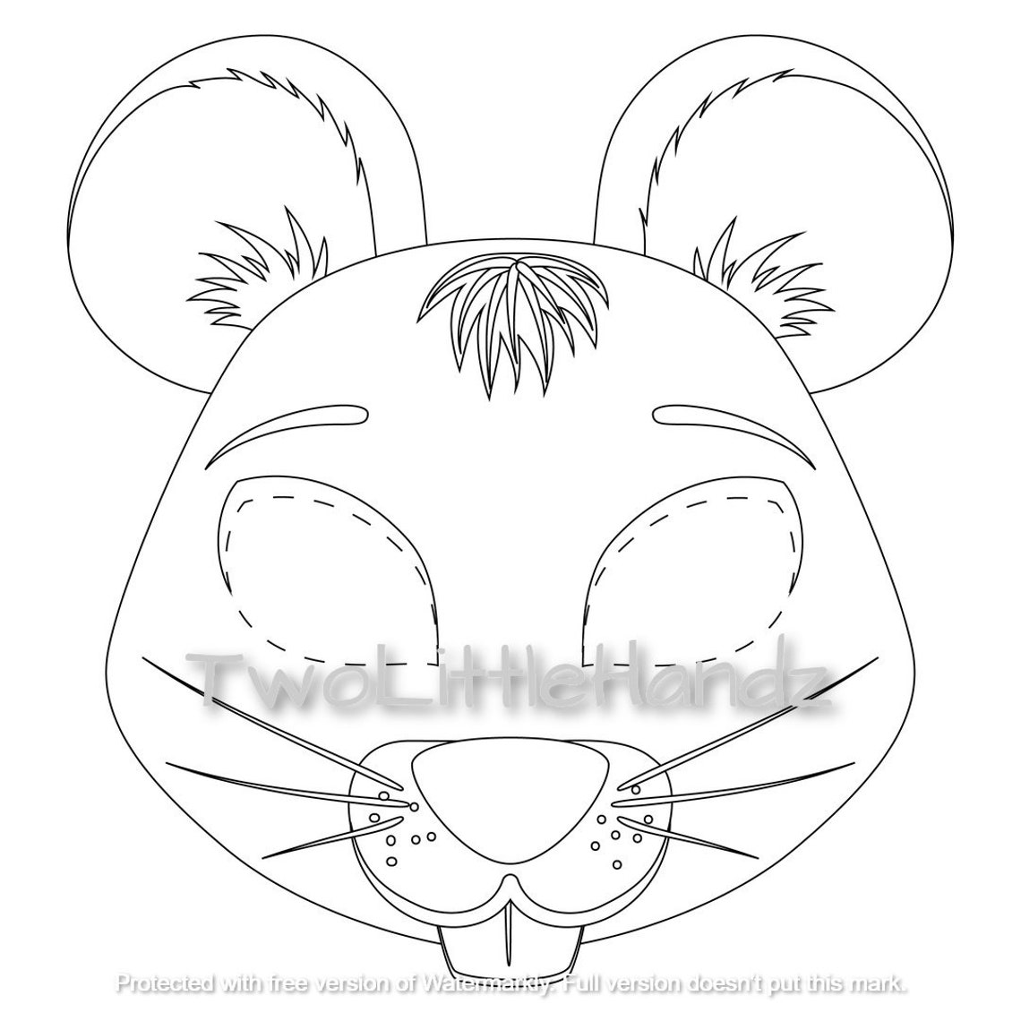 Mouse Printable Mask Animal Masks for Kids Party Printable Coloring ...