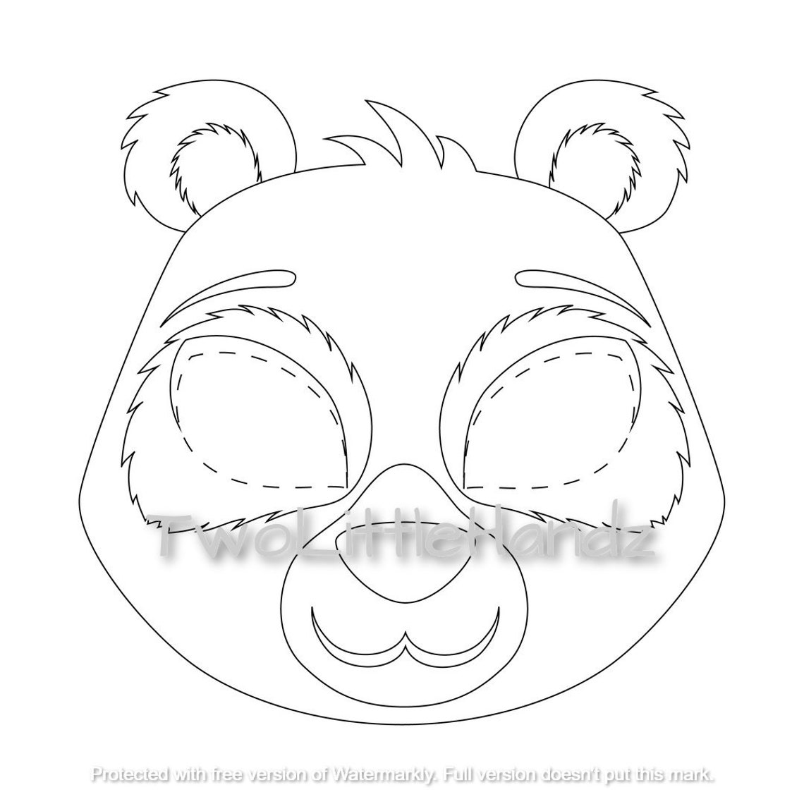 Panda Printable Mask Animal Masks for Kids Party Printable Coloring ...