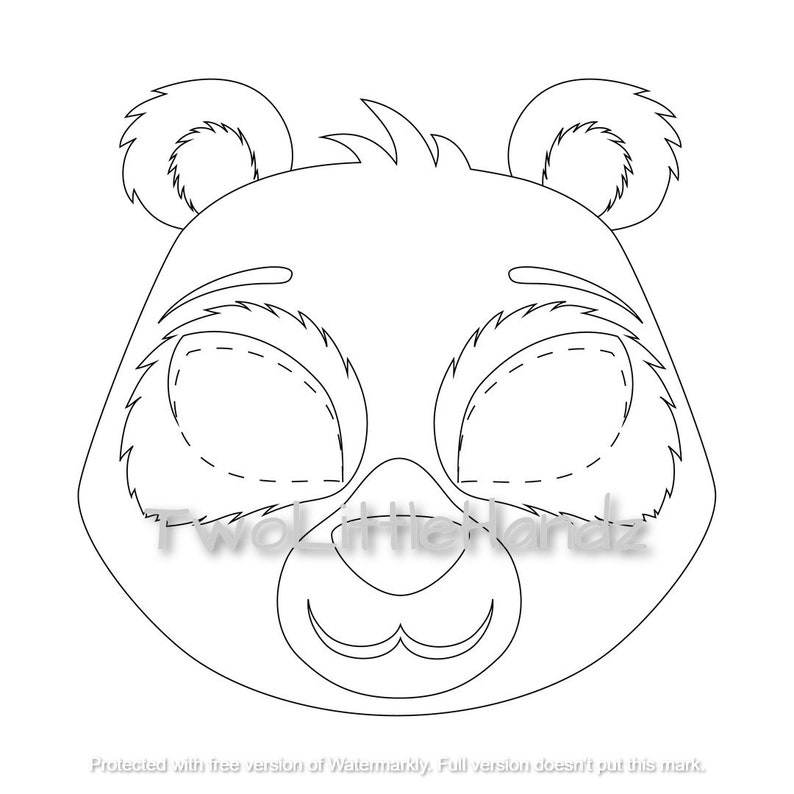 Panda Printable Mask Animal Masks for Kids Party Printable Coloring ...
