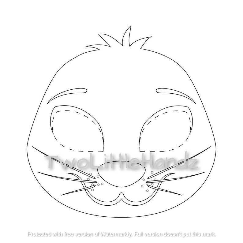 Seal Printable Mask Animal Masks for Kids Party Printable Coloring Page ...