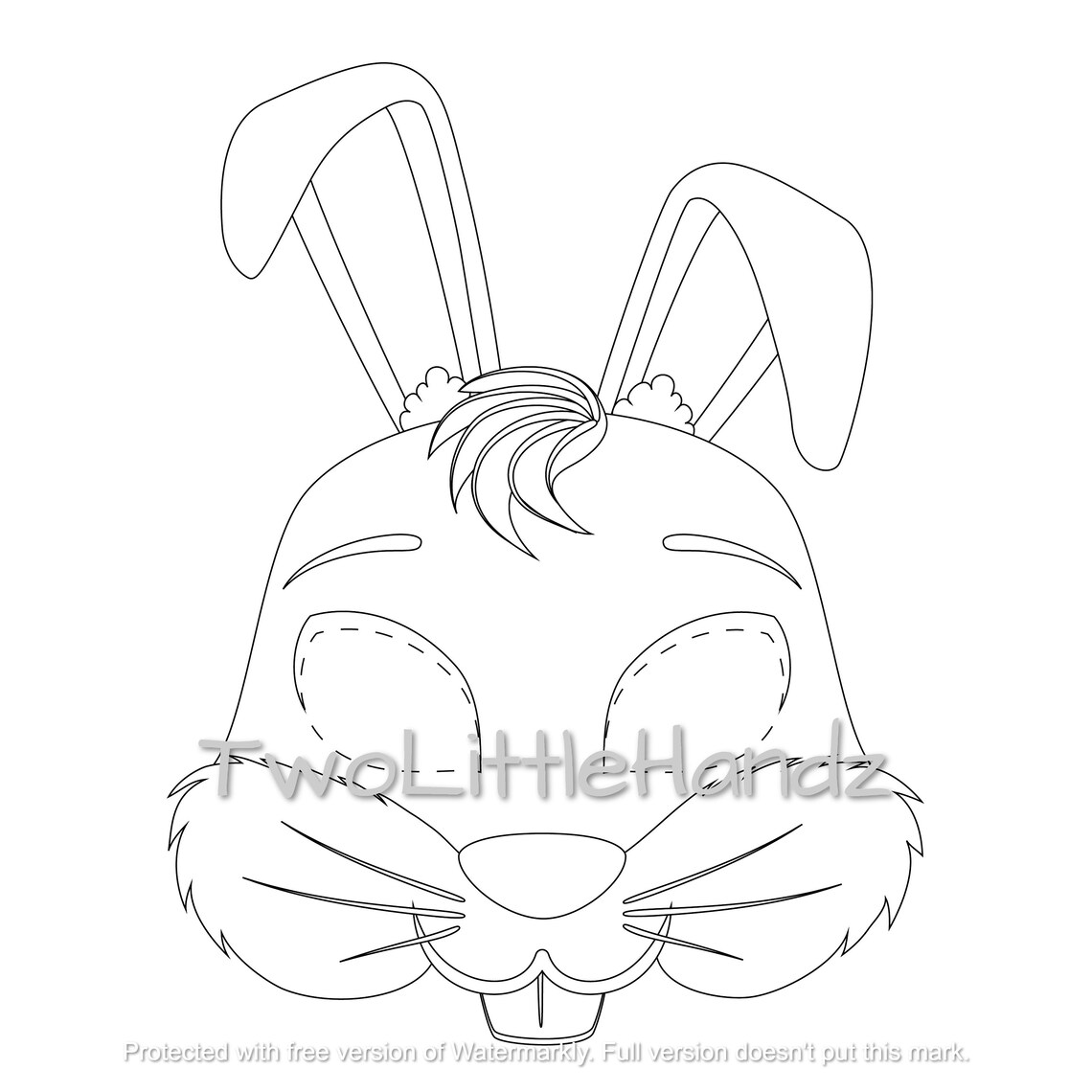 Bunny Printable Mask Animal Masks for Kids Party Printable Coloring ...