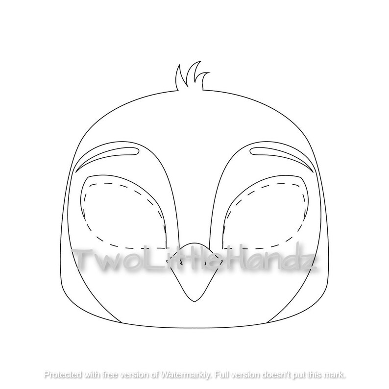 Penguin Printable Mask Animal Masks for Kids Party Printable Coloring ...
