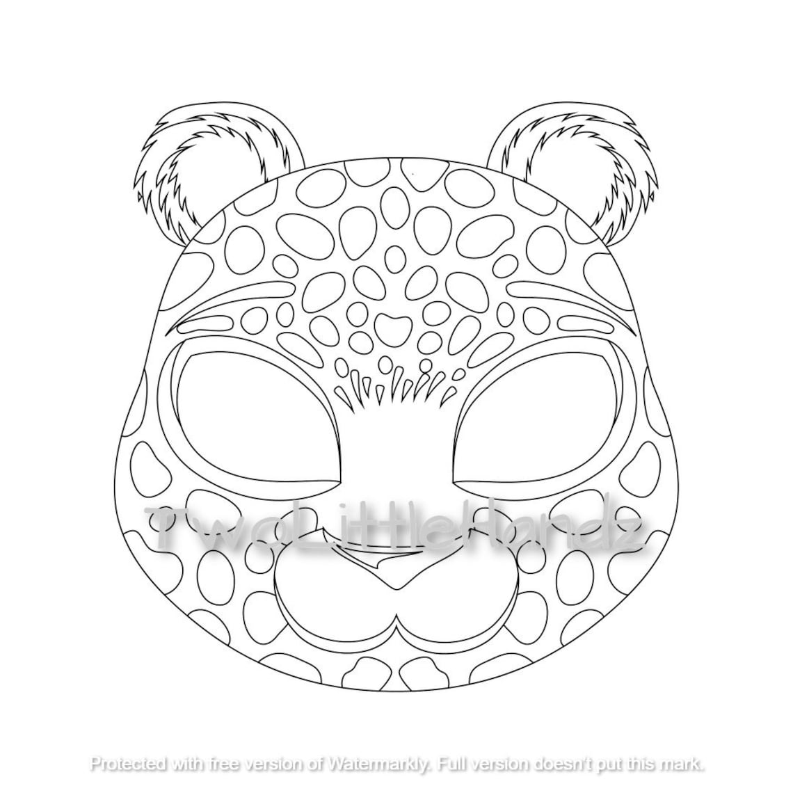 Leopard Printable Mask Animal Masks for Kids Party Printable Coloring ...