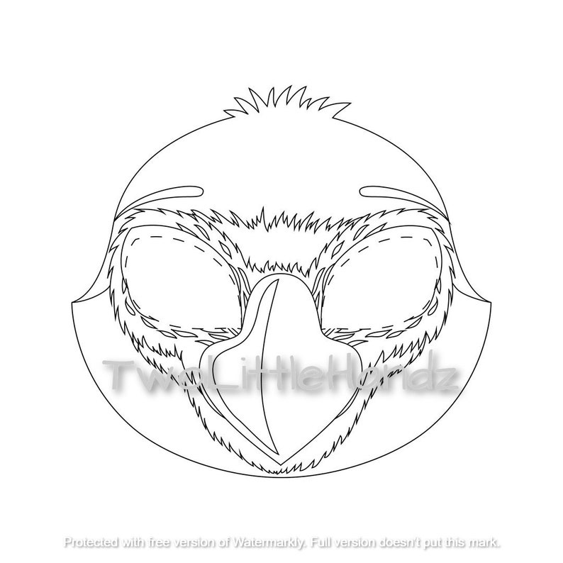 Parrot Printable Mask Animal Masks for Kids Party Printable Coloring ...