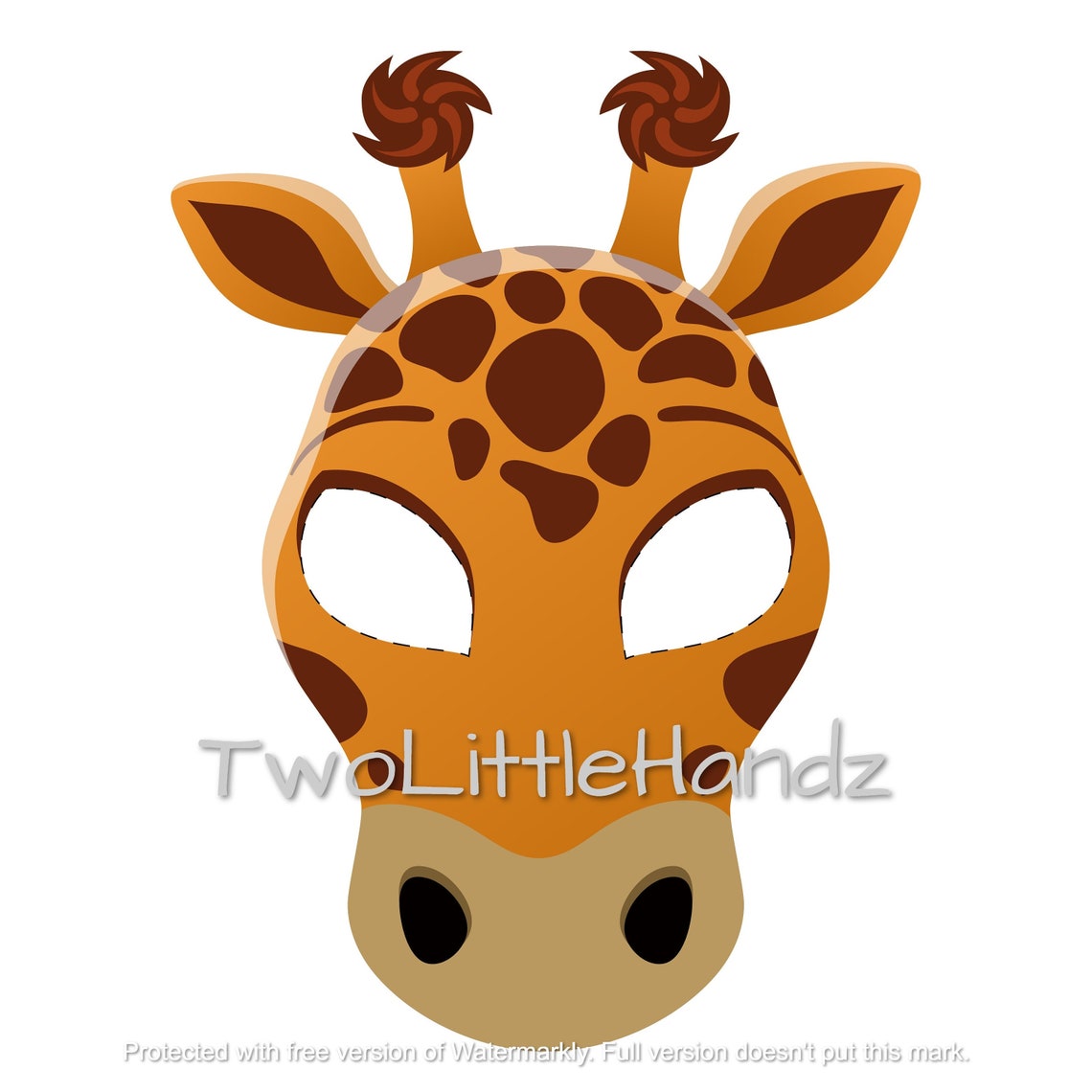 Giraffe Printable Mask Animal Masks for Kids Party Printable Coloring ...