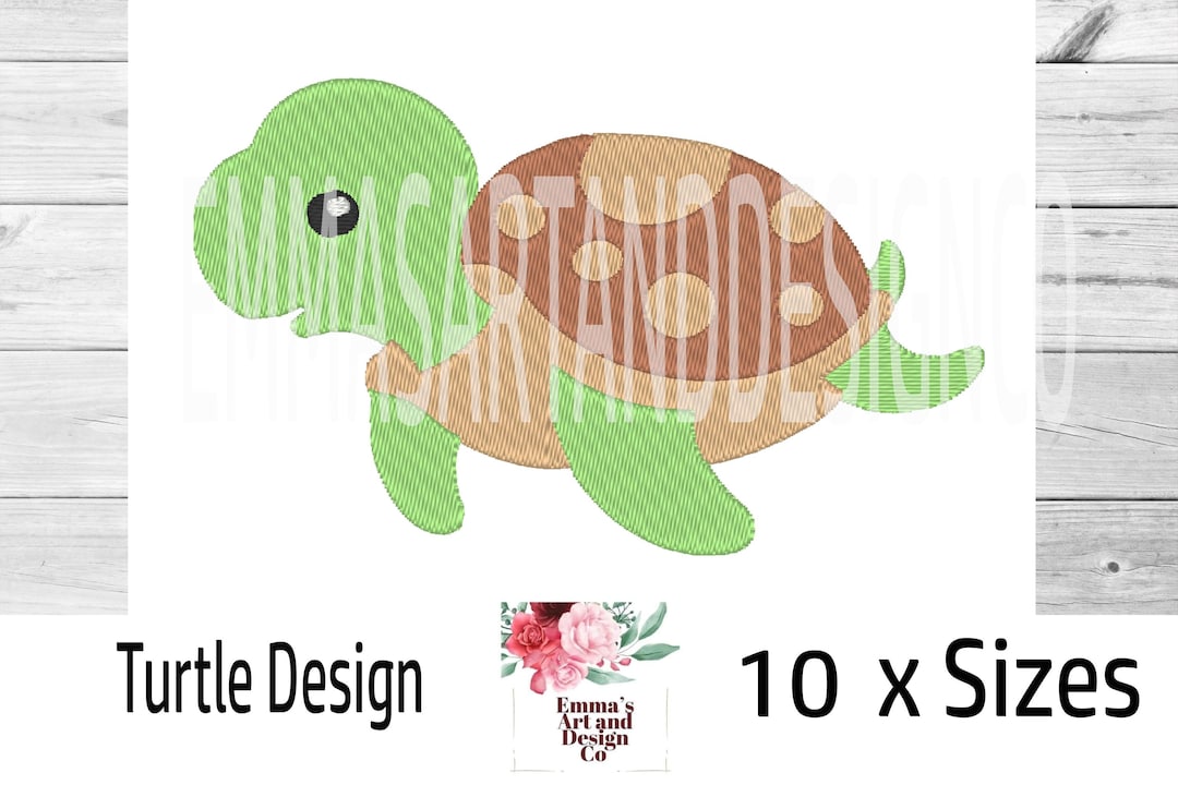 Turtle Machine Embroidery Design, Cute Turtle Embroidery Designs ...