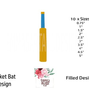 Cricket Bat Machine Embroidery Design, Cricket Design, Cricket Bat ...