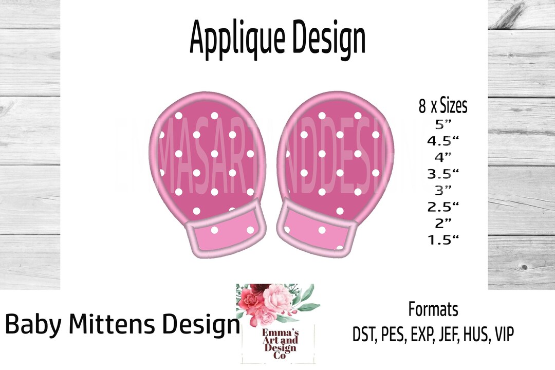 Babies Mittens Machine Embroidery Design, Machine Embroidery Gloves ...