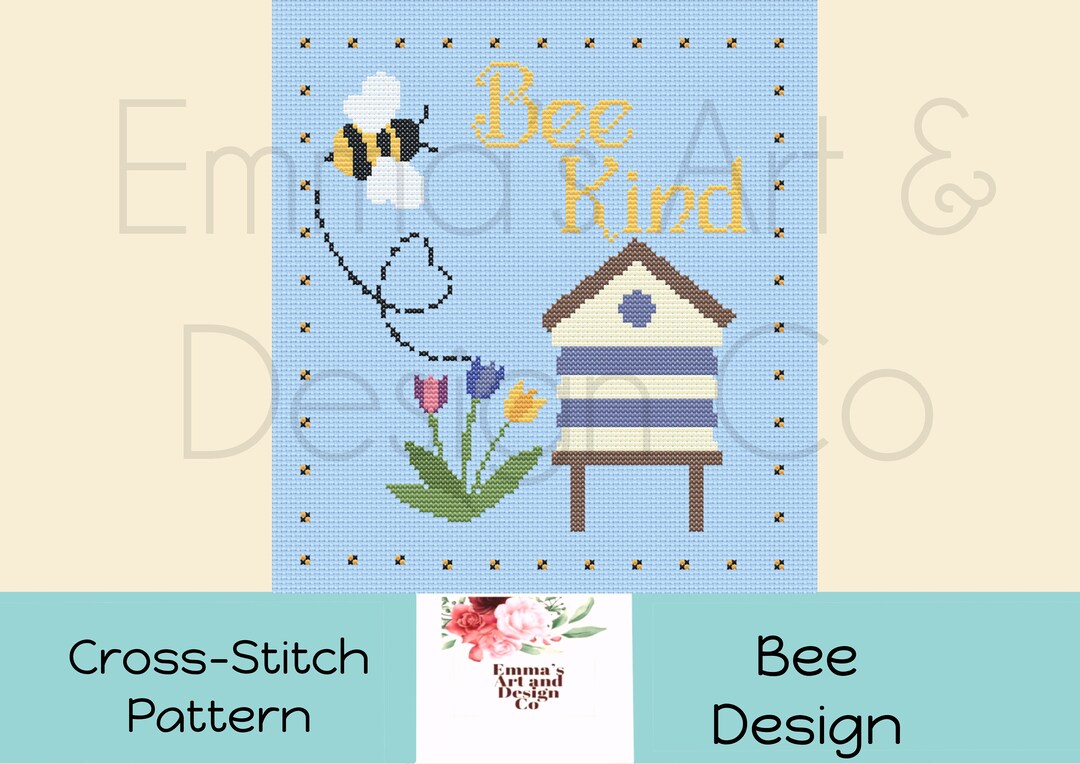 Bee Kind Cross Stitch Pattern, Modern Cross-stitch Pattern, Cross ...