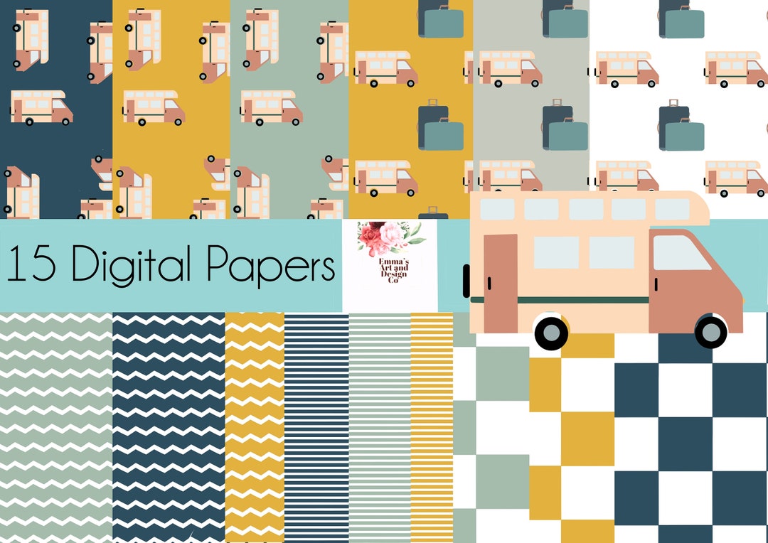 RV Digital Backgrounds, Camper Van Digital Download, Camping Digital ...