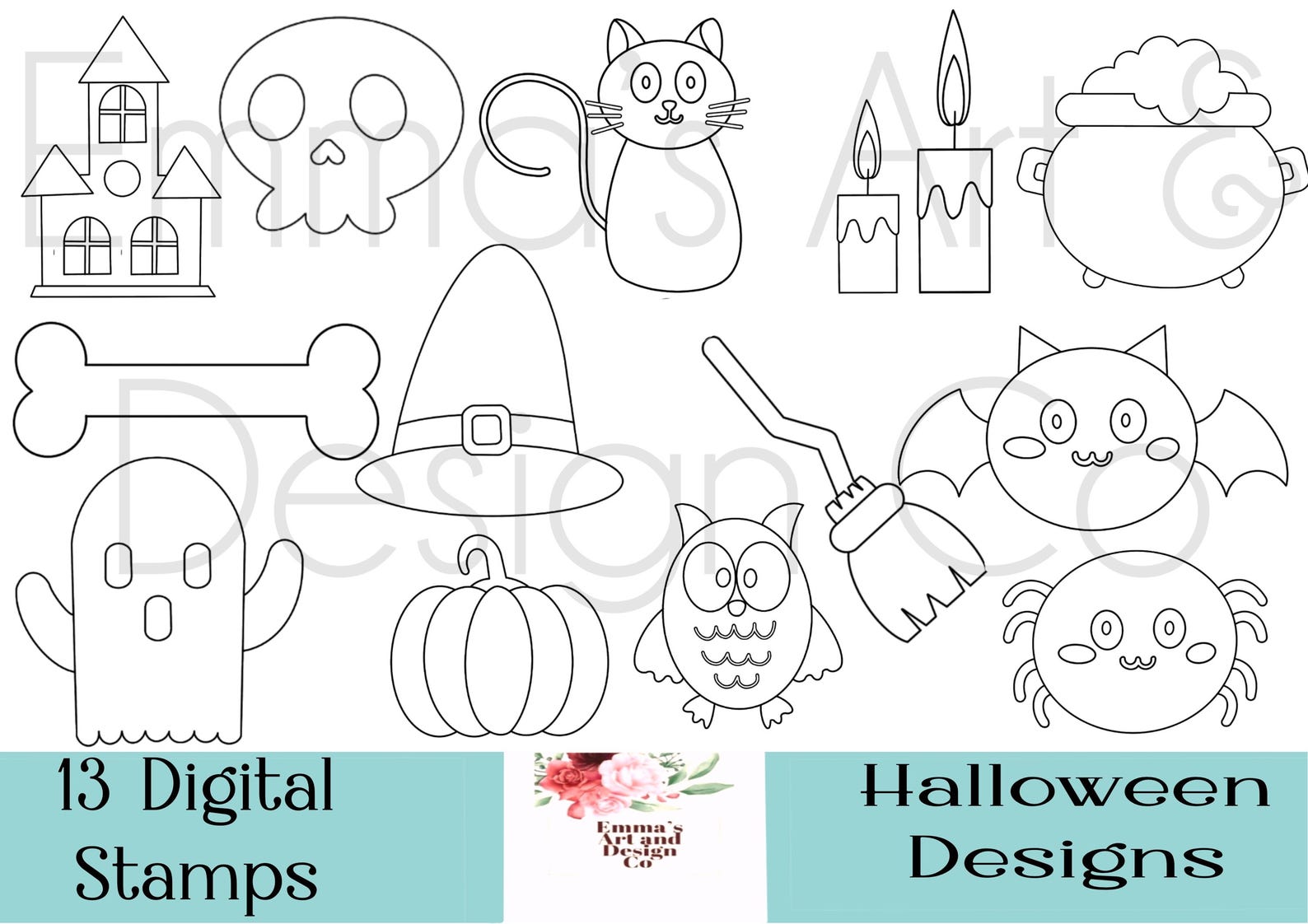Halloween Clipart, Halloween PNG, Halloween Digital Stamps, Halloween ...