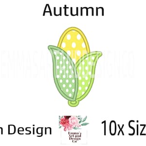 Corn Embroidery Design, Fall Machine Embroidery Design, Corn Applique ...
