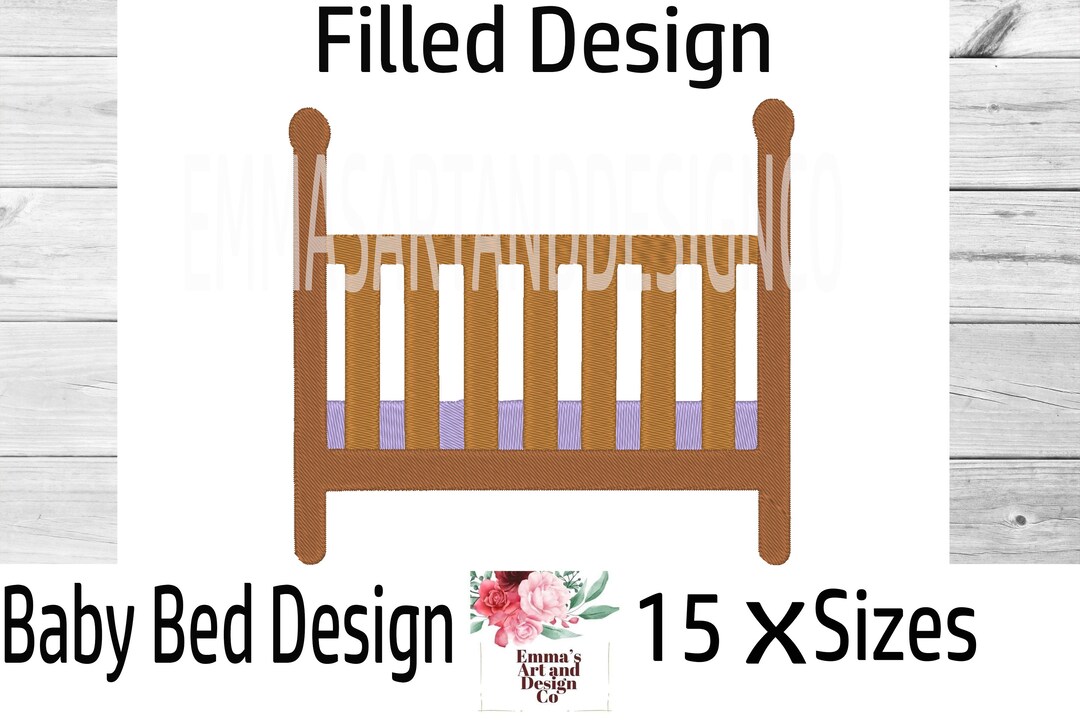 Cot Machine Embroidery Design, Machine Embroidery Cot Design, Crib ...