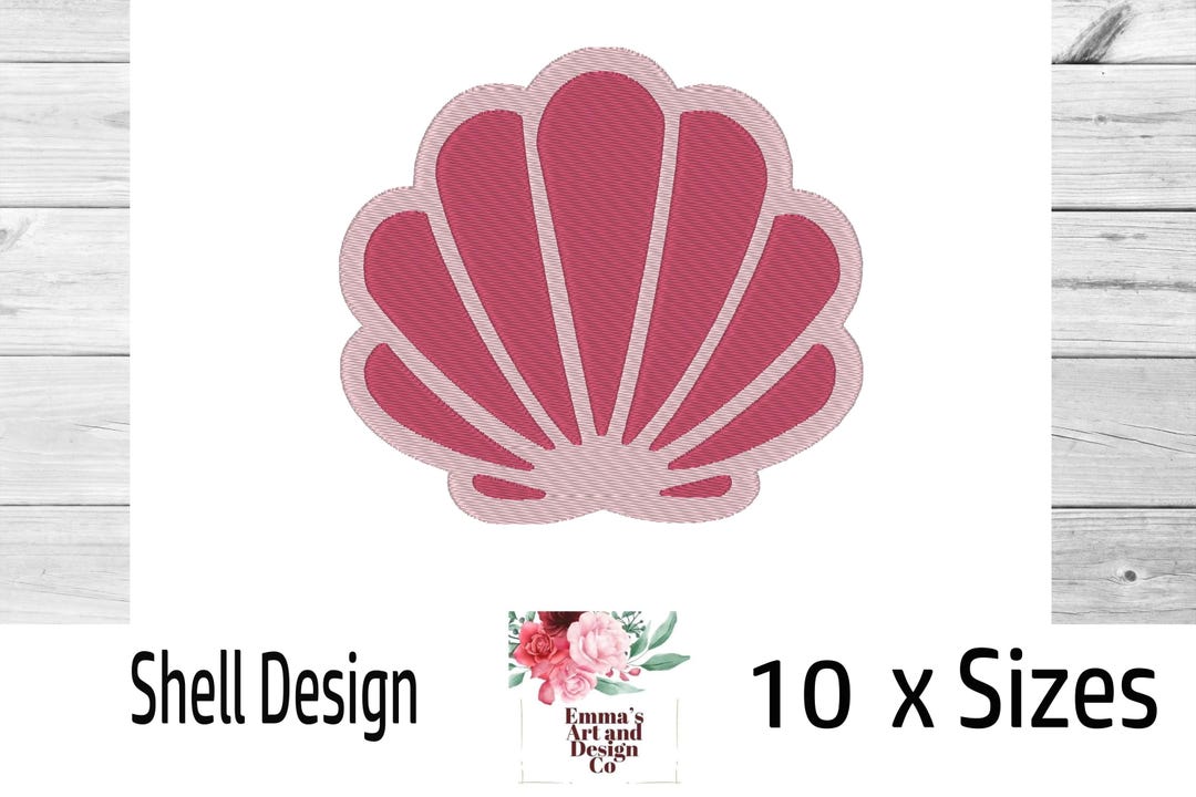 Shell Machine Embroidery Design, Cute Shell Embroidery Designs, Shell ...